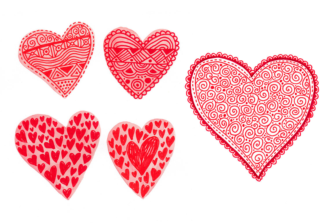 Hand-drawn hearts set ~ Illustrations on Creative Market