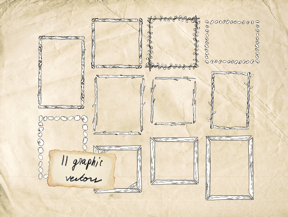 BACKWOODS frames - watercolor&vector ~ Templates on Creative Market