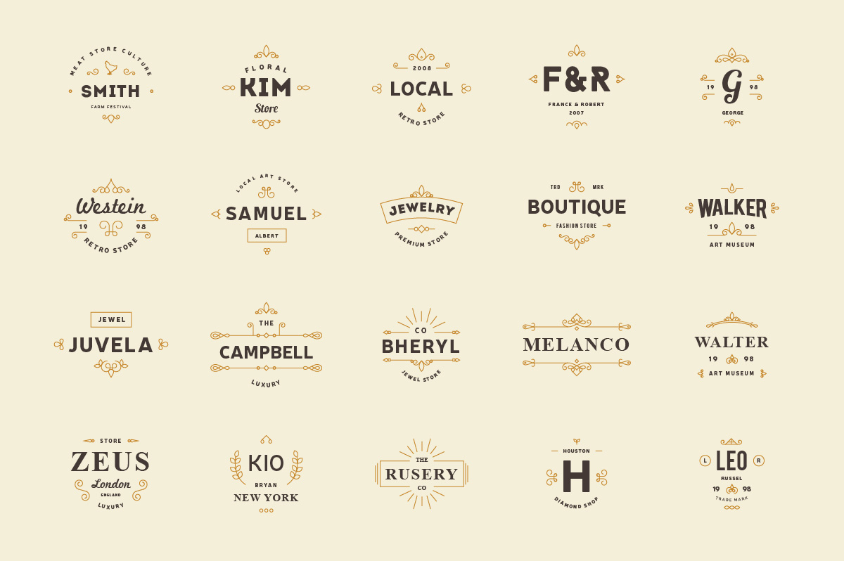 20 Decorative Badges ~ Logo Templates on Creative Market