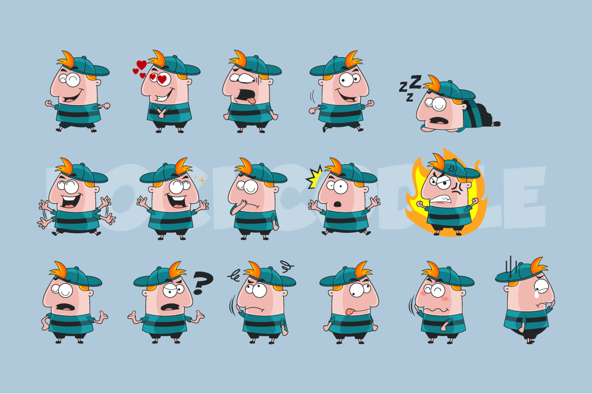 Skater Boy stickers bundle ~ Illustrations on Creative Market