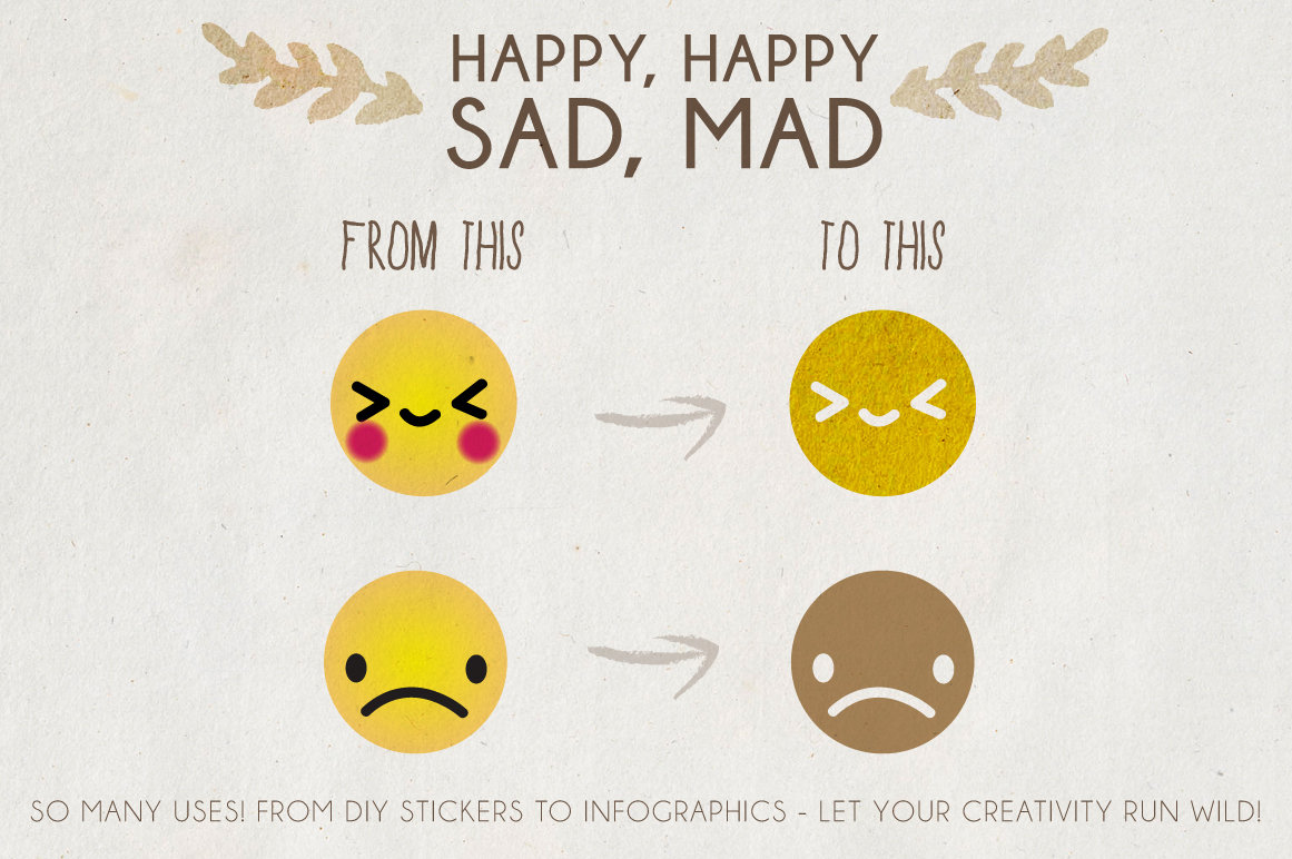 Happy, Happy, Sad, Mad Vector Pack ~ Graphics on Creative Market