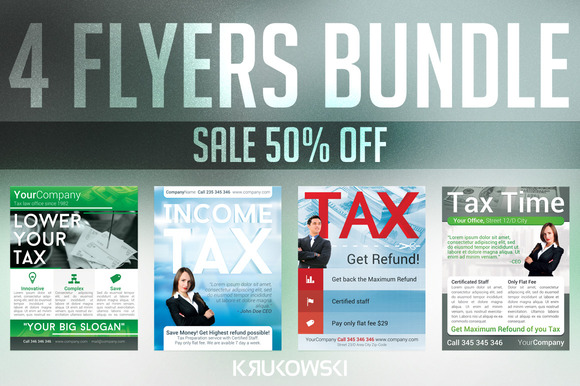 Tax Service Flyers Bundle ~ Flyer Templates on Creative Market