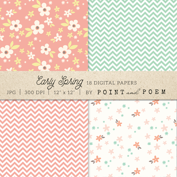 Spring Digital Paper Pack ~ Patterns on Creative Market