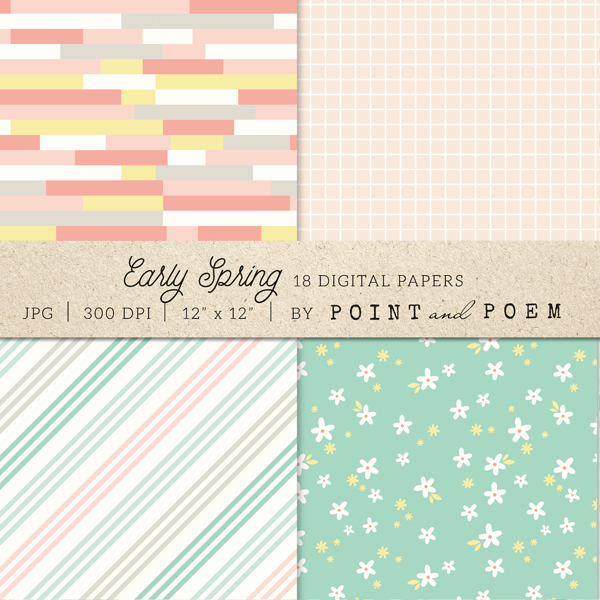 Spring Digital Paper Pack ~ Patterns on Creative Market