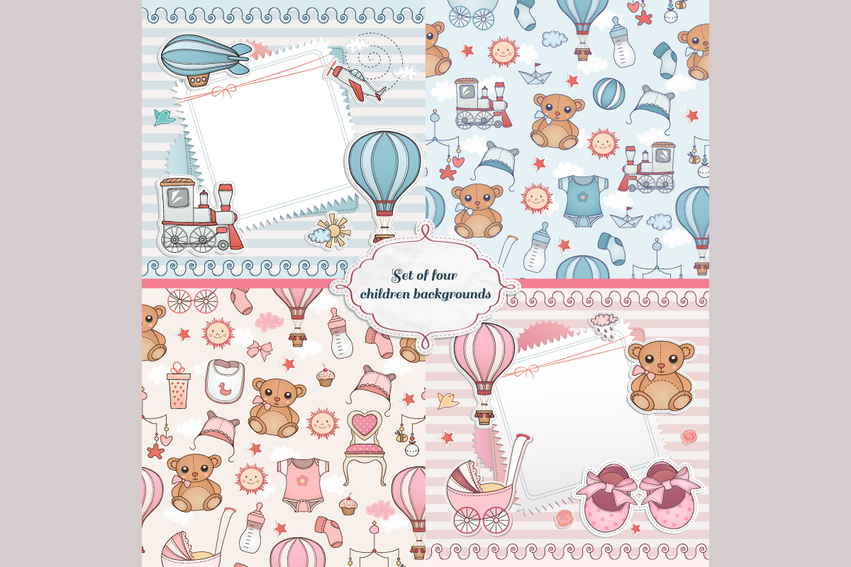 Set of baby cards. ~ Illustrations on Creative Market