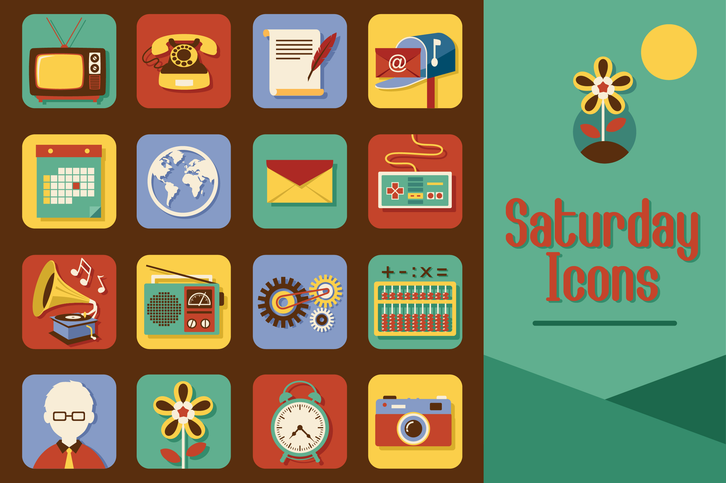 Saturday Icons ~ Icons on Creative Market