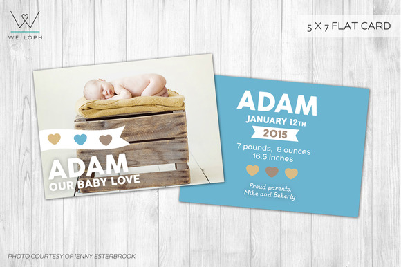 New Born Card Template - Baby Box - ~ Card Templates on Creative Market