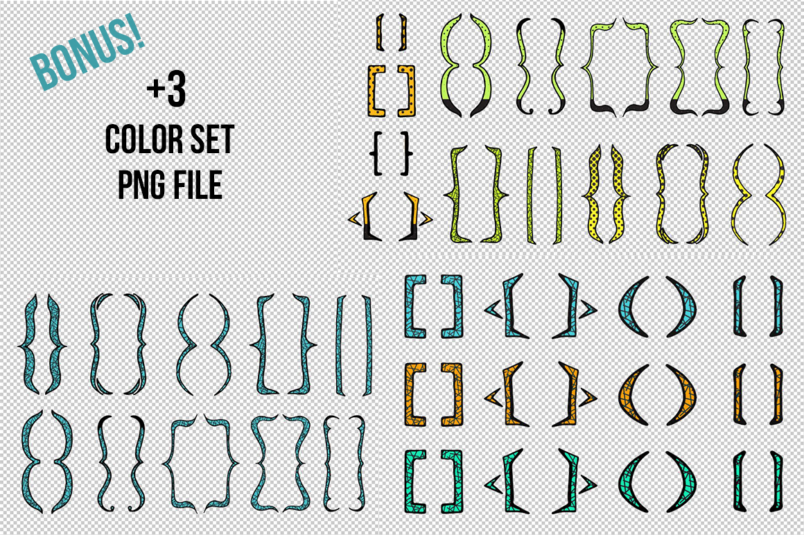 Vintage brackets pack 40 + bonus ~ Illustrations on Creative Market
