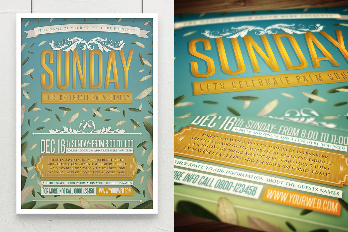 Sunday Event Flyer / Poster ~ Flyer Templates on Creative Market