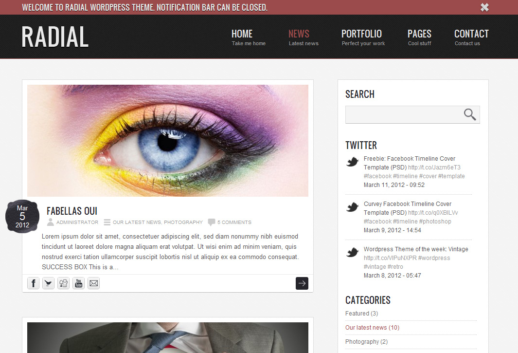 Radial - Portfolio Website Template ~ Website Templates on Creative Market