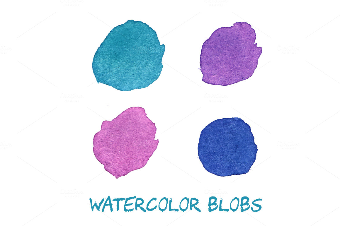 Vector Colorful Watercolor Blobs ~ Illustrations On Creative Market