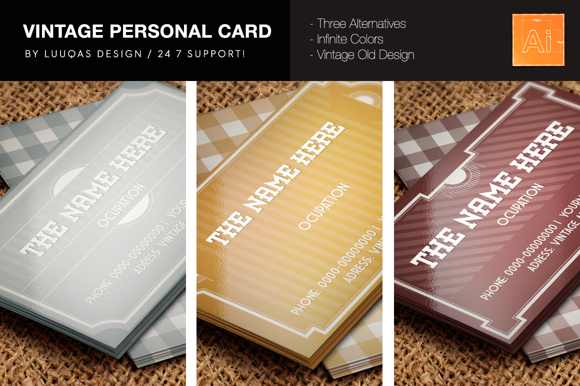 Vintage Personal Cards ~ Business Card Templates on Creative Market