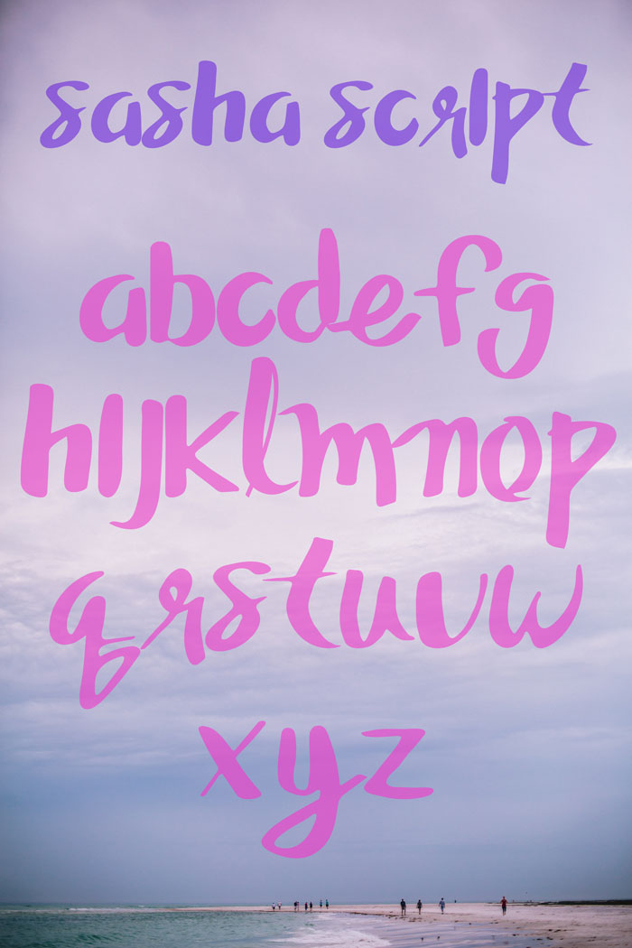 Sasha Script, A Hand Painted Font ~ Fonts on Creative Market