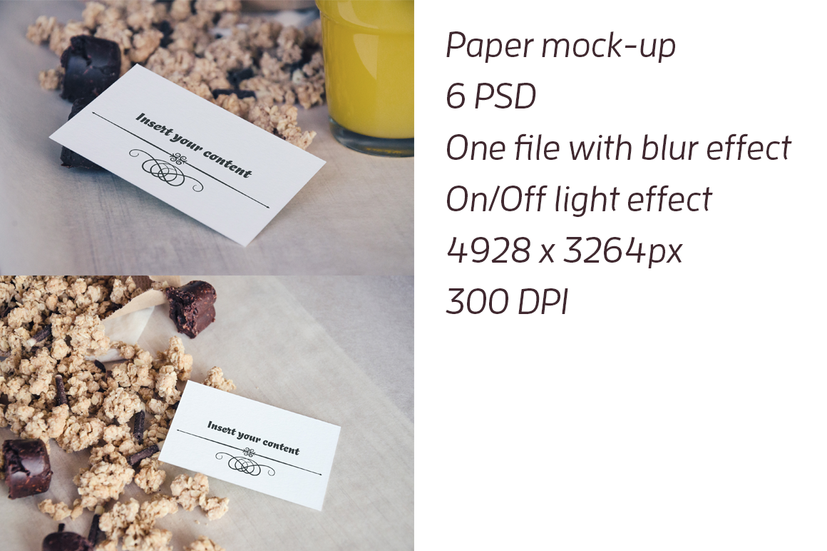 Paper Card Mock-Up - part 1 of 3 ~ Product Mockups on Creative Market