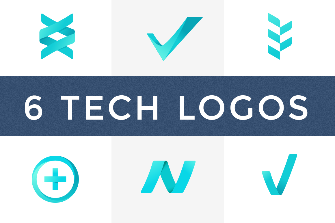 Tech Logos – 6 pack ~ Templates on Creative Market
