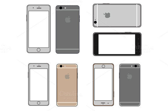 Apple iPhone Vector Files ~ Illustrations on Creative Market
