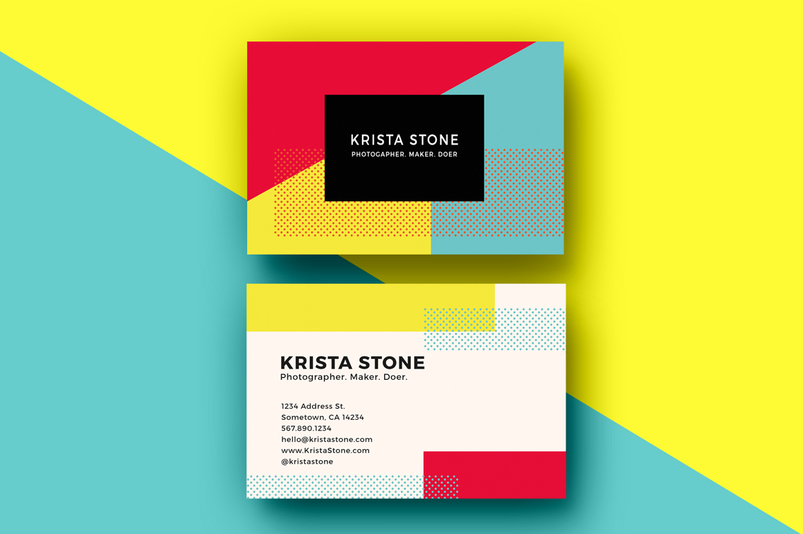 Geo Shapes Business Cards Template ~ Business Card Templates on ...
