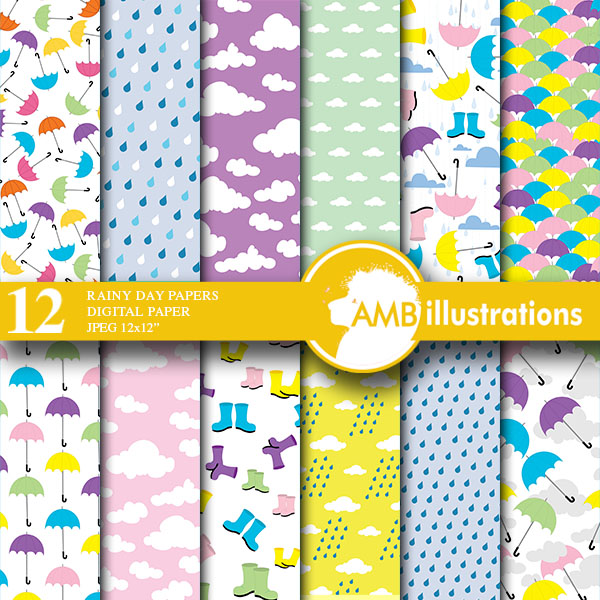 Digital Papers, Rainy Day, AMB-451 ~ Patterns on Creative Market
