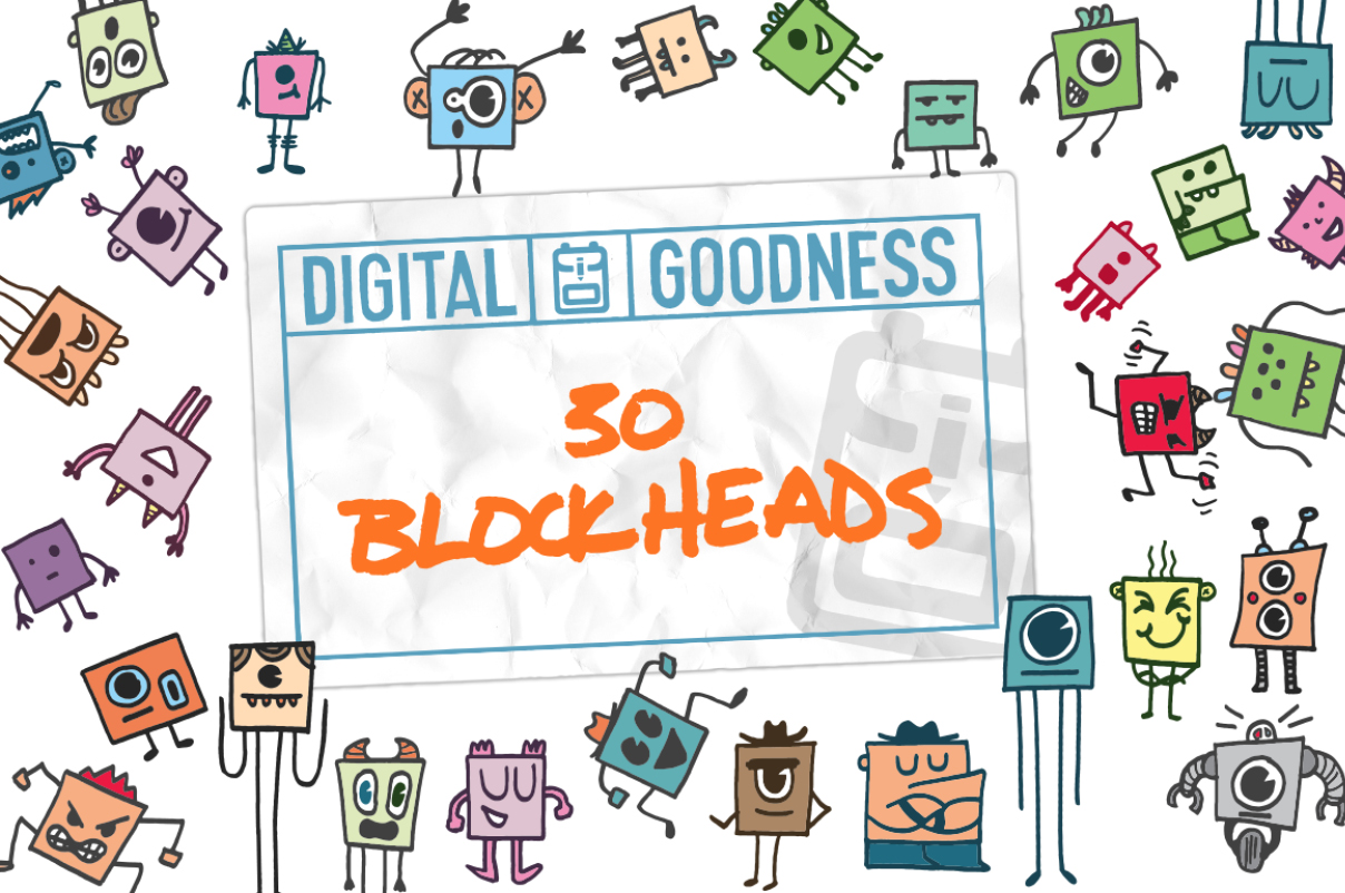 A Bunch of Blockheads ~ Illustrations on Creative Market