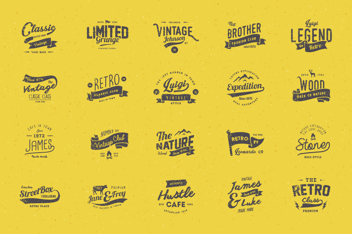 20 Grunge Logos ~ Logo Templates on Creative Market