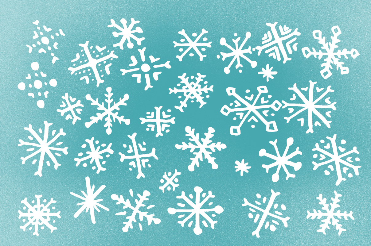 30 Snowflakes Hand Drawn ~ Illustrations on Creative Market