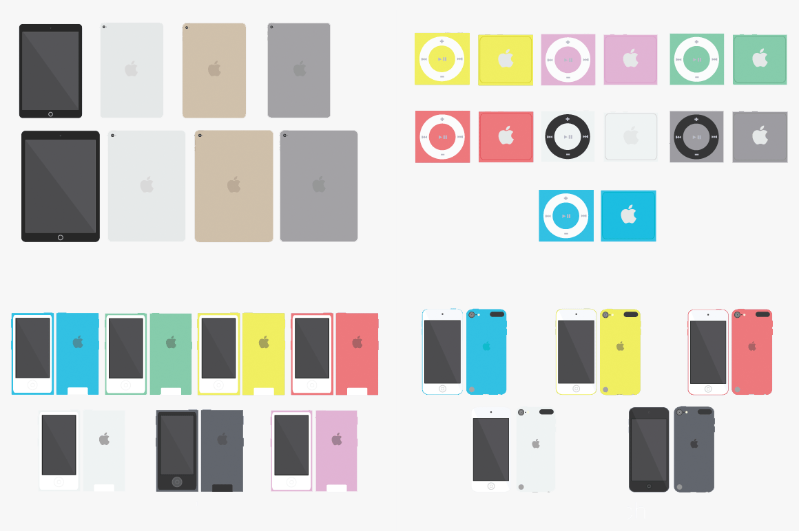 121 Flat Apple devices ~ Product Mockups on Creative Market