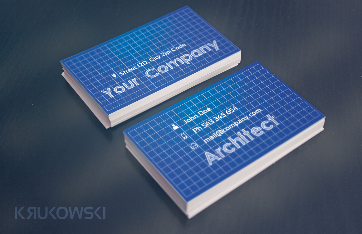 Blueprint Business Card Template ~ Business Card Templates on Creative ...
