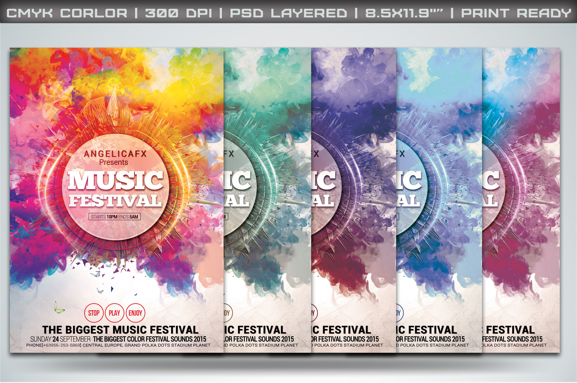 Music Festival Flyer Template ~ Flyer Templates on Creative Market