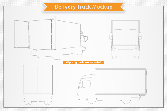 Delivery Truck Mockup ~ Product Mockups on Creative Market