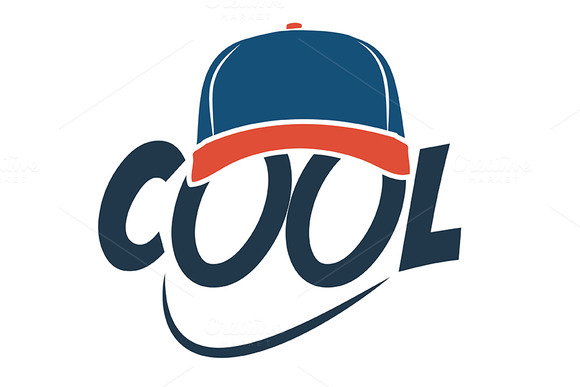logo "Caption COOL with baseball cap ~ Logo Templates on Creative Market