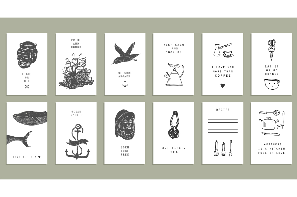 Set of funny cards ~ Card Templates on Creative Market