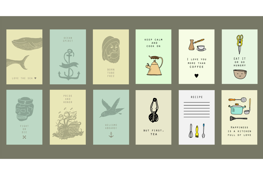 Set of funny cards ~ Card Templates on Creative Market