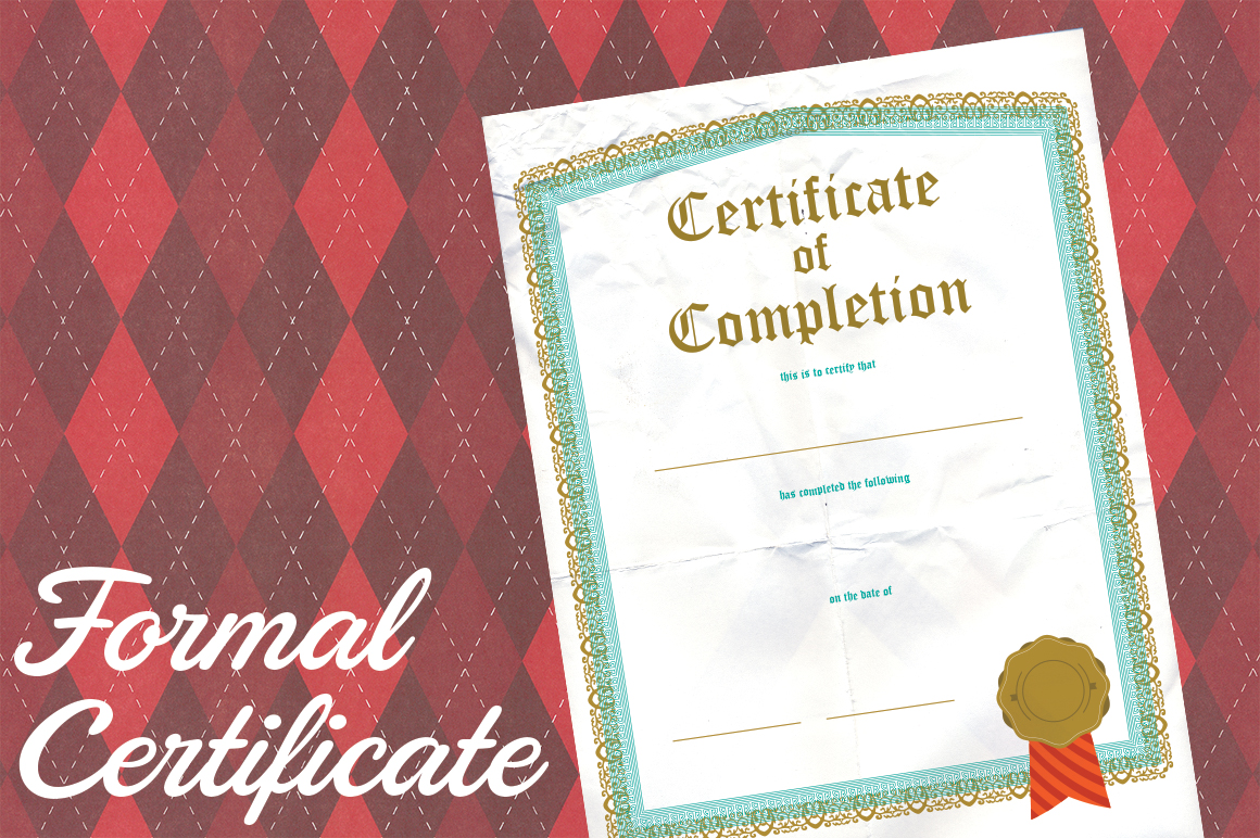 Formal Certificate of Completion ~ Stationery Templates on Creative Market