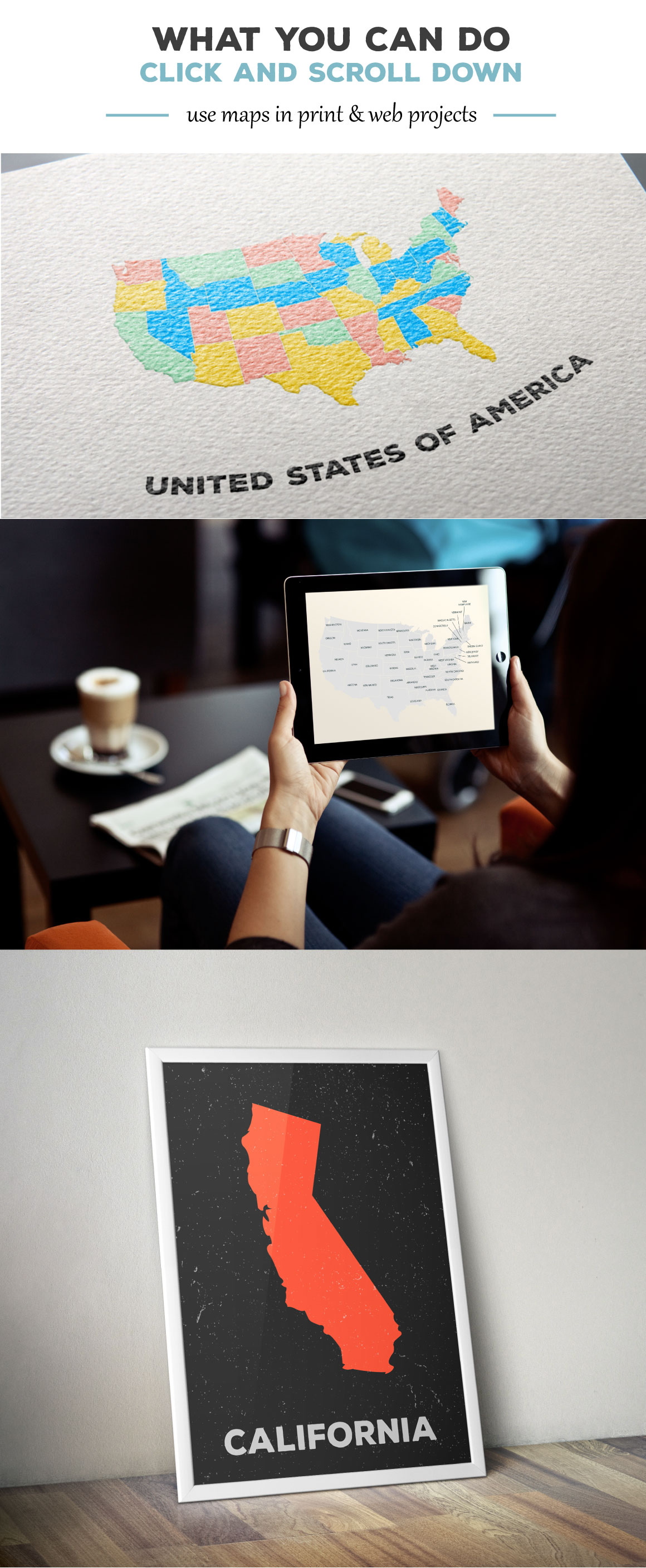 USA vector maps ~ Illustrations on Creative Market