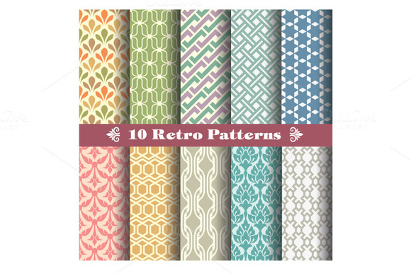 seamlessly retro patterns ~ Patterns on Creative Market