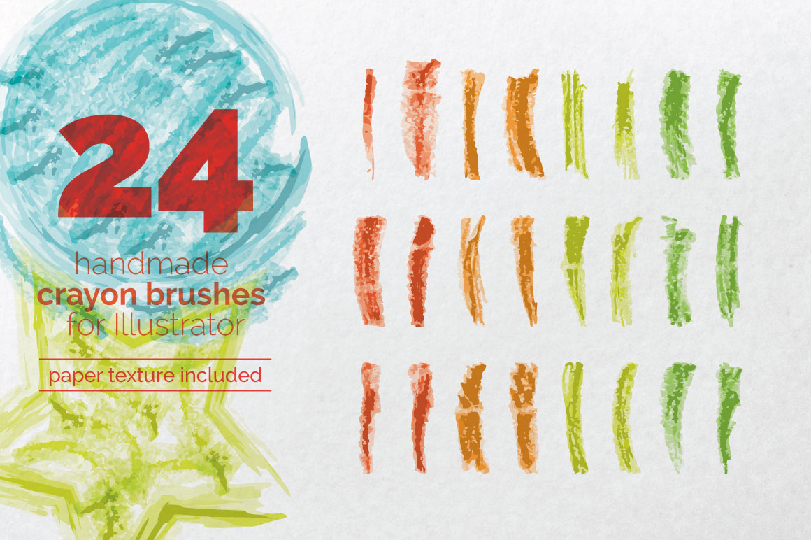 Handmade Crayon Brush Set ~ Brushes on Creative Market
