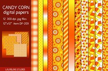 CANDY CORN digital paper ~ Patterns on Creative Market