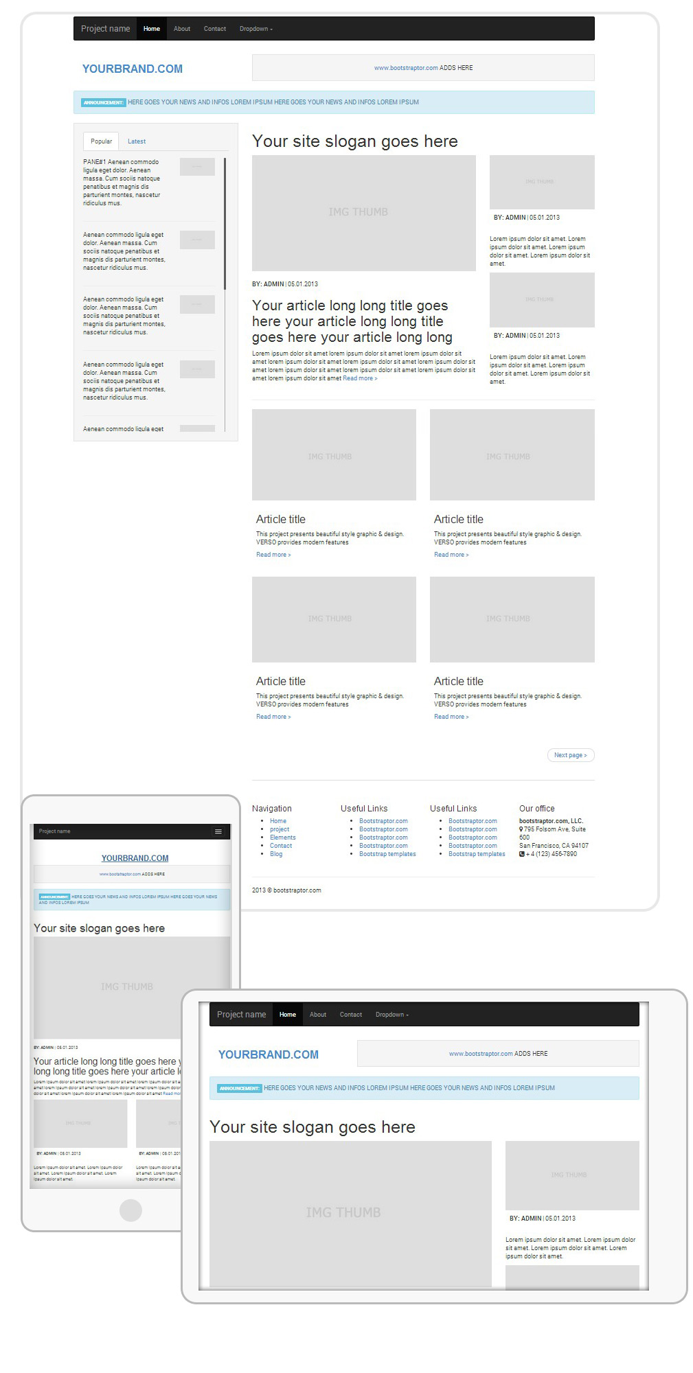 Mag/blog responsive template BS3.0. ~ Website Templates on Creative Market