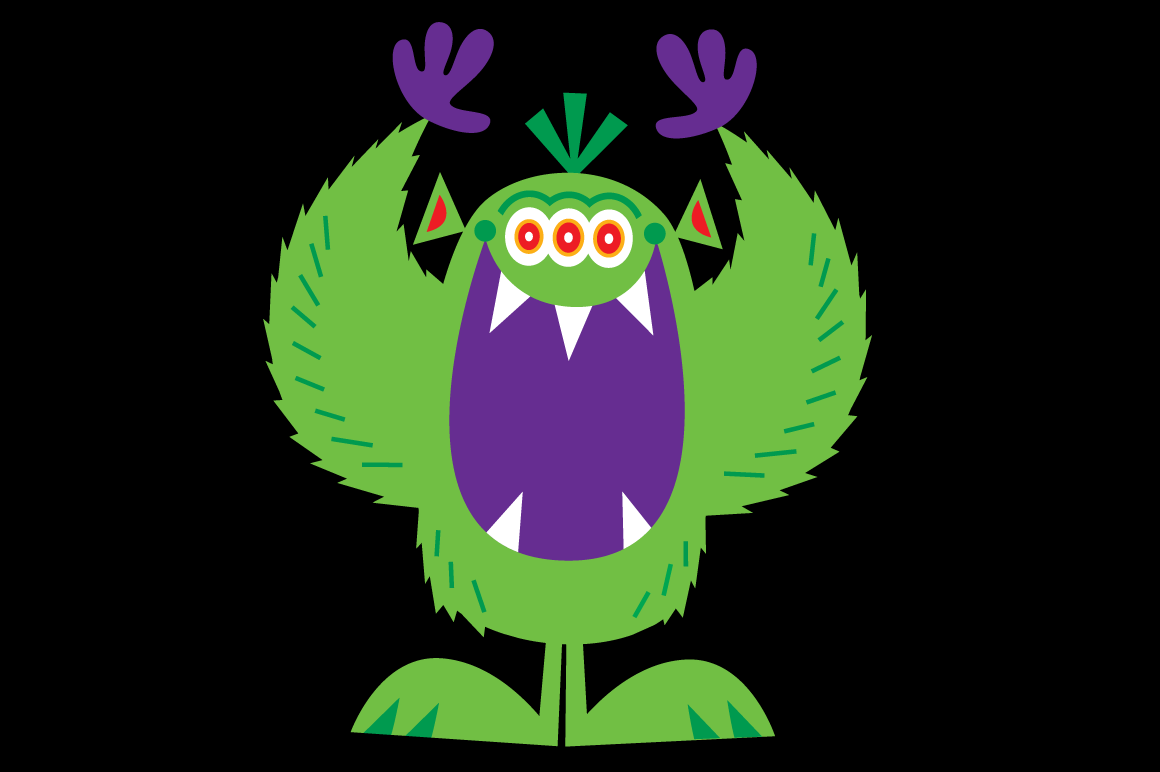 4 Fuzzy Monsters ~ Graphics on Creative Market