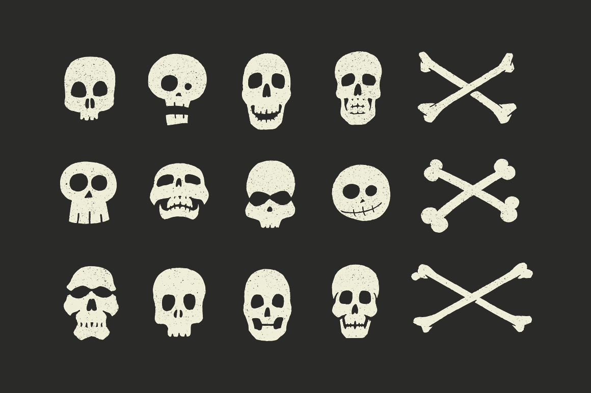 Vector Skulls & Crossbones - 15 Pack ~ Illustrations on Creative Market
