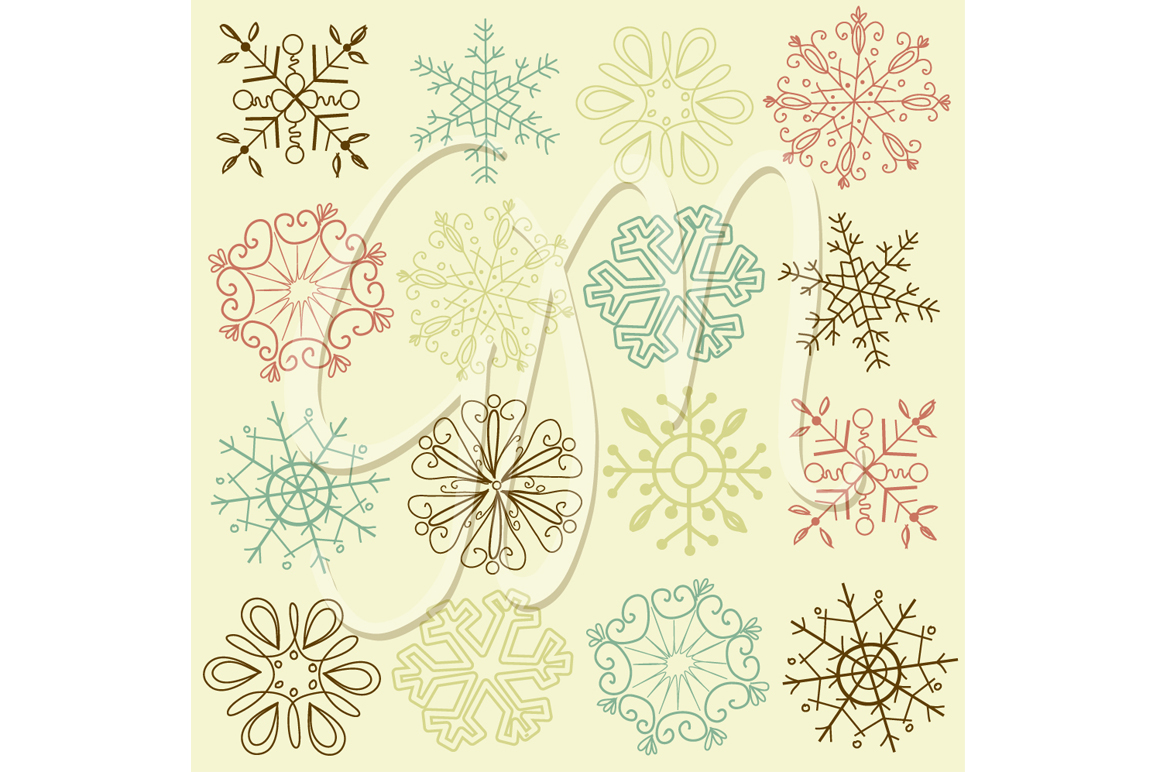 30 Snowflakes Clip Art, Christmas ~ Illustrations on Creative Market