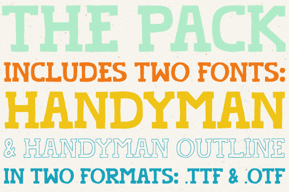Handyman Font + Outline ~ Display Fonts on Creative Market