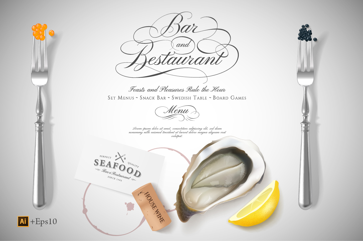 Restaurant Menu Graphics Set ~ Objects on Creative Market