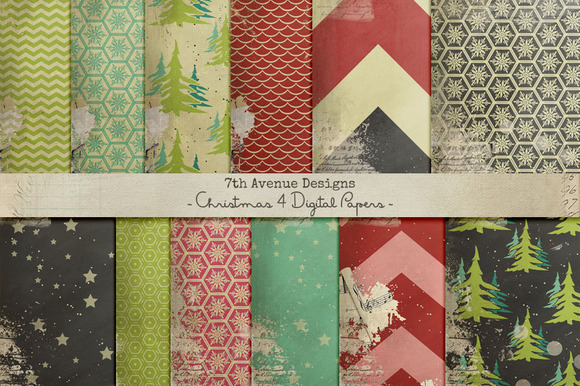 Christmas Papers 4 ~ Patterns on Creative Market