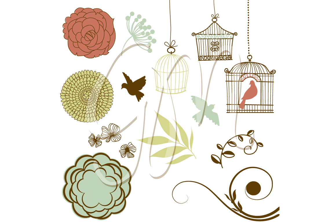 14 Flower Designs and a background ~ Illustrations on Creative Market