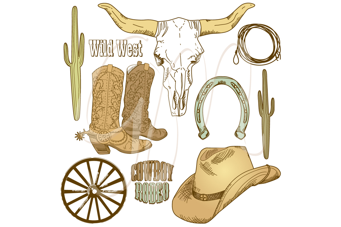 Cowboy clip art Wild West boys ~ Illustrations on Creative Market