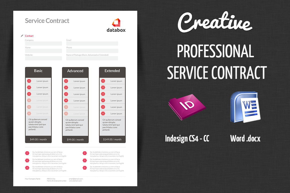Professional Service Contract ~ Stationery Templates on Creative Market