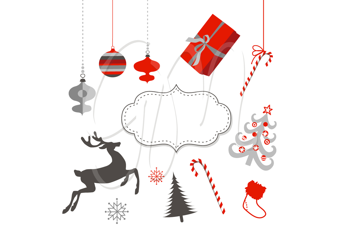 Christmas Clip Art,ornaments ~ Illustrations on Creative Market
