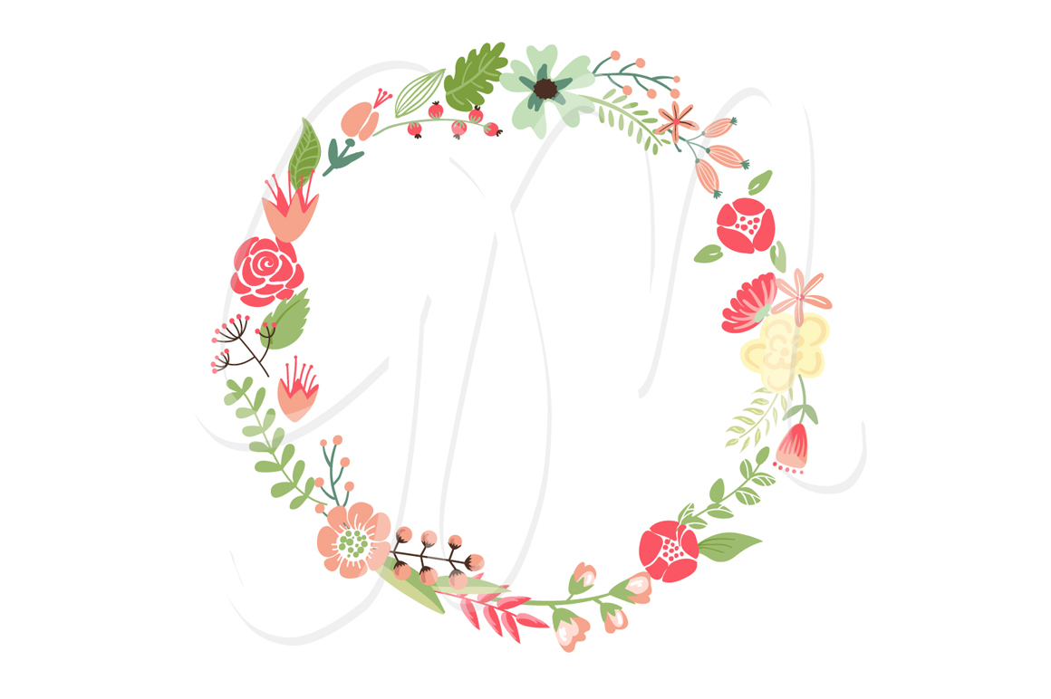 Wedding Floral clipart, Wreath heart ~ Illustrations on Creative Market