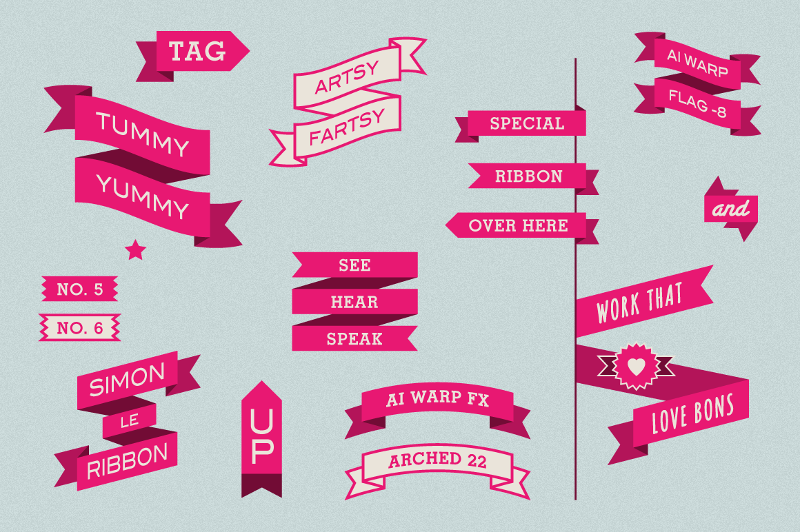 Pack of 66 Editable Ribbons ~ Graphics on Creative Market